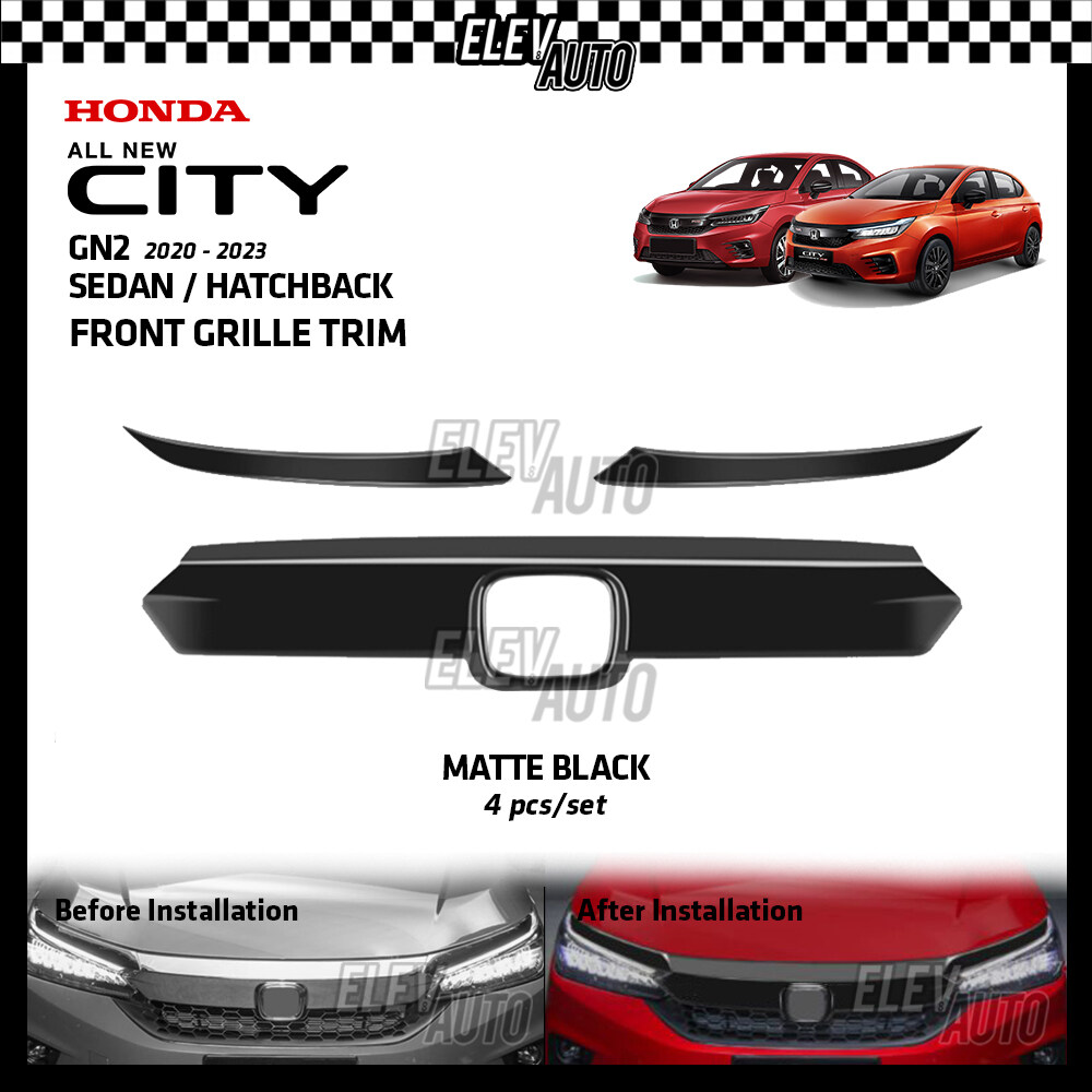 Honda City GN2 Sedan Hatchback RS Front Grille Headlamp Eyelid Trim Accessories Carbon Chrome ...