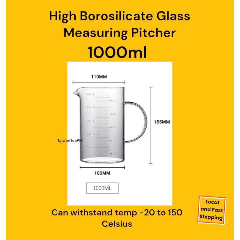 High Borosilicate Glass Measuring Pitcher 350ml 500ml 1000ml | Lazada PH