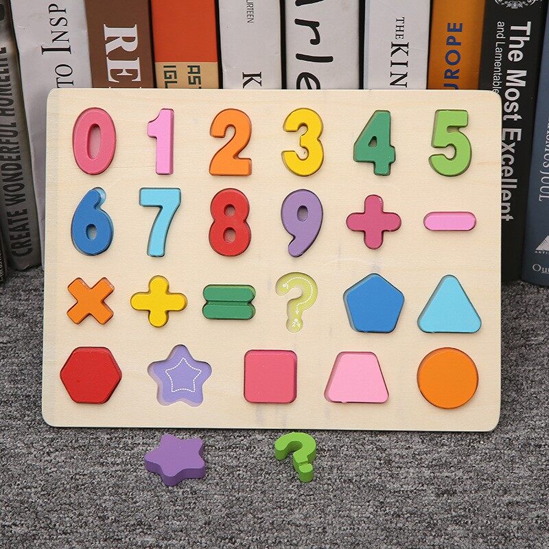 Kids ABC Alphabets Numbers Shape Letter Puzzle Wooden Colour Learning ...