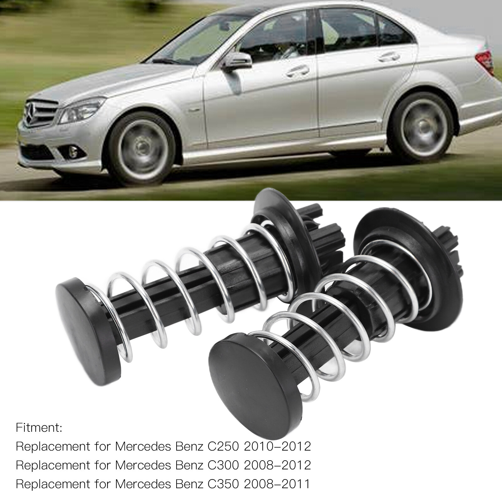 ฝากระโปรงฤดูใบไม้ผลิ2Pcs Hood บัฟเฟอร์ A2048800127สำหรับ Benz C250 C300 ...