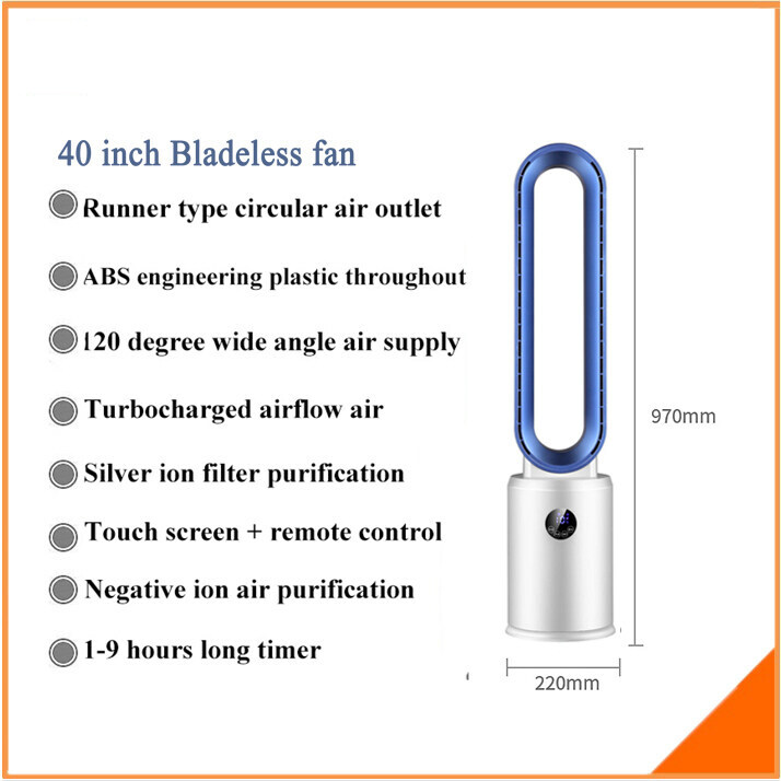 40 Inch Air Purifier Stand Fan Bladeless Tower Fan 无叶电风扇 Standing Fan ...