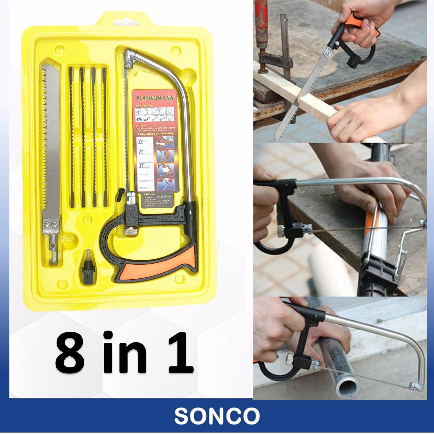 8 in 1 Multifunctional Saw Mini Hand Saw Hack Saw Magic Saw Set Blade ...