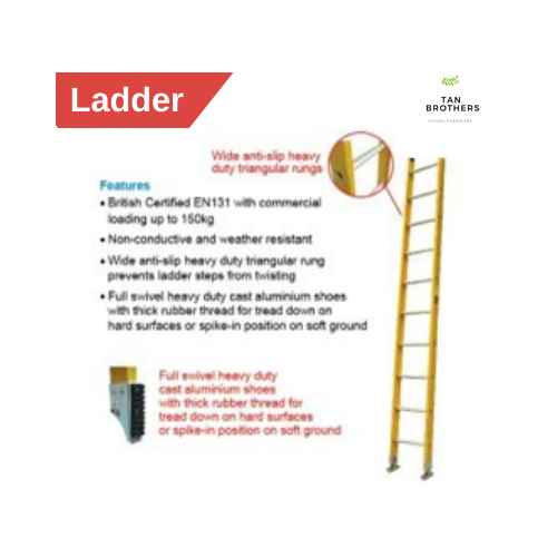 [ EVERLAS ] FULL FIBREGLASS SINGLE POLE LADDER | TANGGA LURUS PANJANG ...