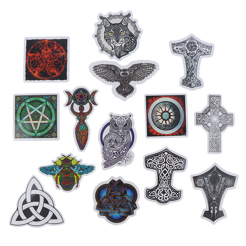 50PCS Magic Tatoo Symbols Amulet Stickers For Motorcycle Luggage ...