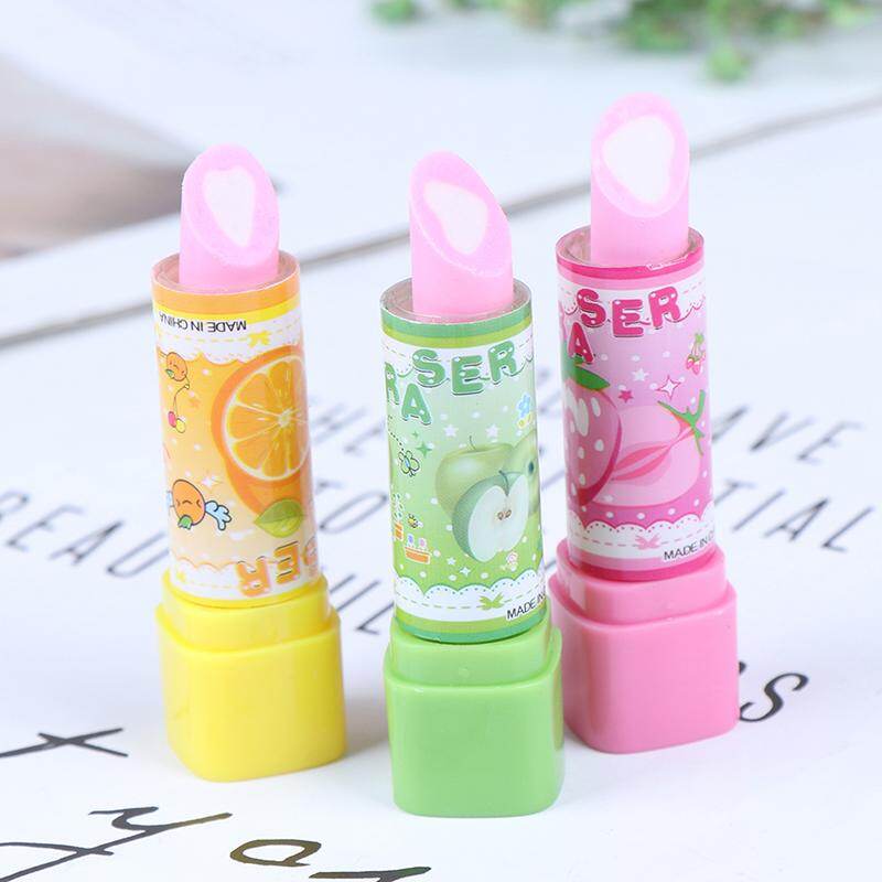 1PC Child Lipstick Shaped Eraser Student Stationery Xmas Gift Pencil ...