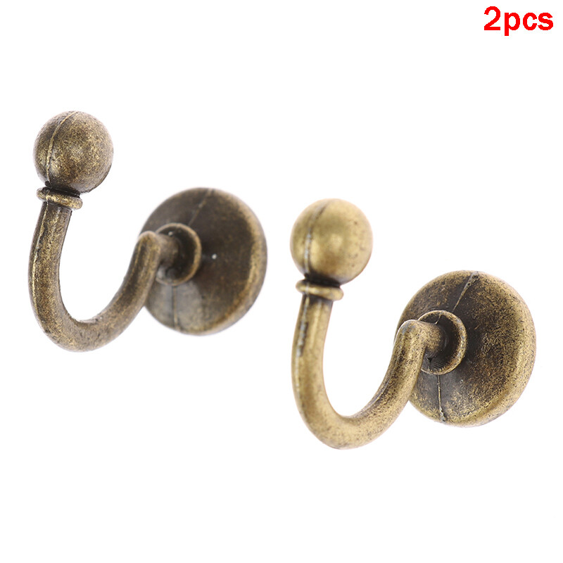 YUE 2pcs Antique Bronze Hooks Alloy Wall Hanger Hat Coat Robe Hooks ...