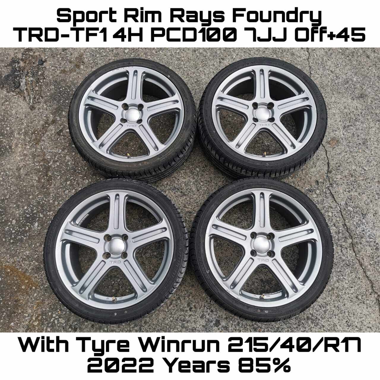 Rays Foundry TRD-TF1 Sport Rim 17 Inch 4H PCD100 7JJ Off+45 With Tyre ...