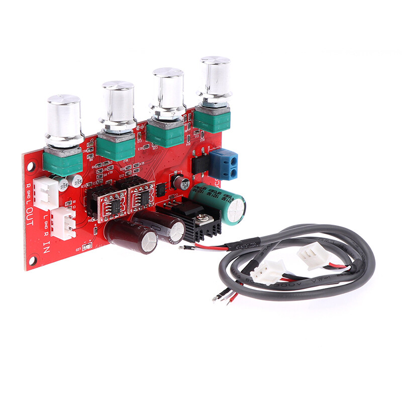 AD828 HIFI สเตอริโอพรีแอมป์ขยายเสียงบอร์ดปรับระดับเสียงควบคุม Pre-Amp ...