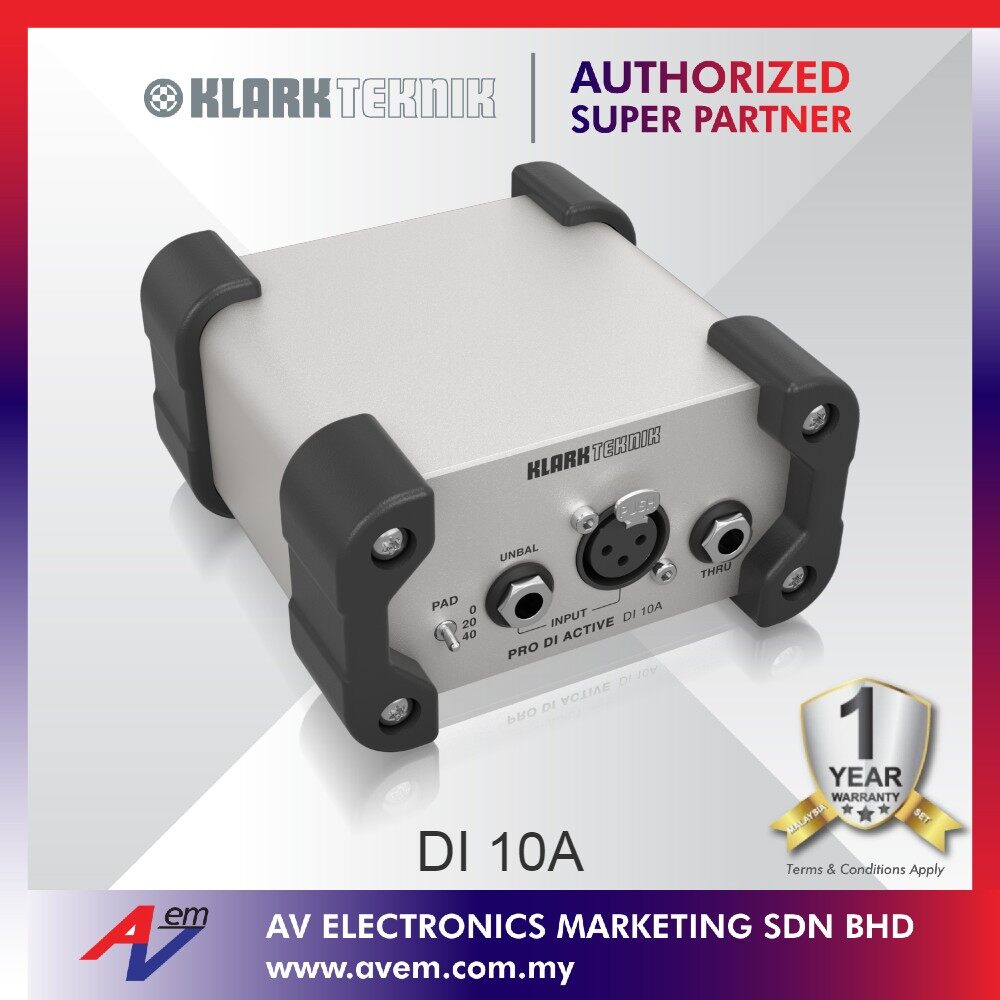 KLARK TEKNIK DI 10A Active DI Box with Midas Transformer, Extended ...