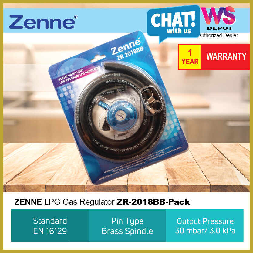 Zenne ZR 2022BB Regulator with 1.5m Hose Pack (Low Pressure LPG ...