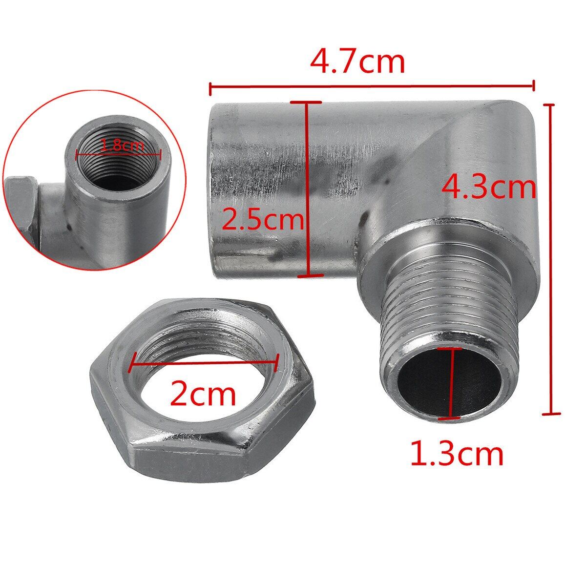 M18 X1.5 O2 Oxygen Sensor Boss Extender Spacer 45/90 Grade Lambda ...