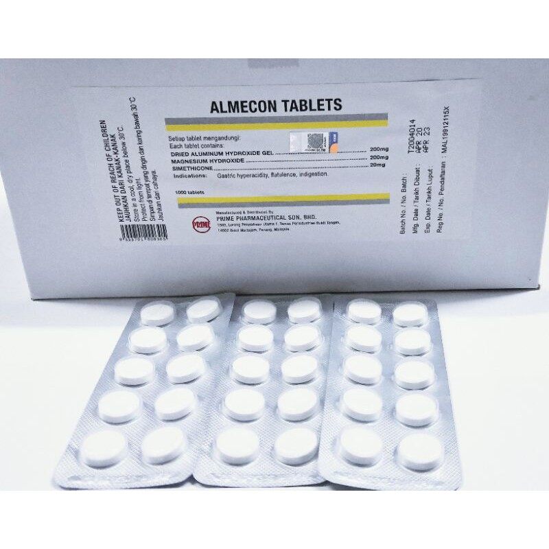 Almecon Tablets 10's for Gastric hyperacidity, flatulence, indigestion ...