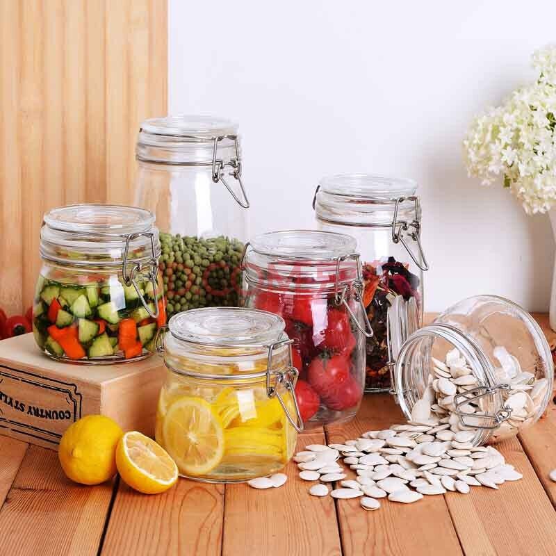 Glass Storage Jar Glass Jar with Clip Kombucha Kimchi Glass Jar ...