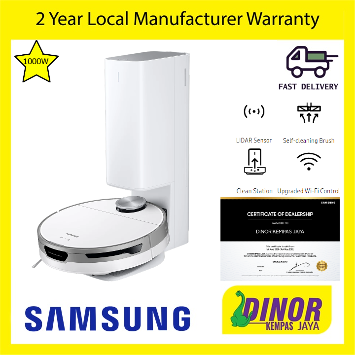 Samsung Jet Bot+ With LiDAR Sensor VR30T85513W/ME Robotic Vacuum VR ...