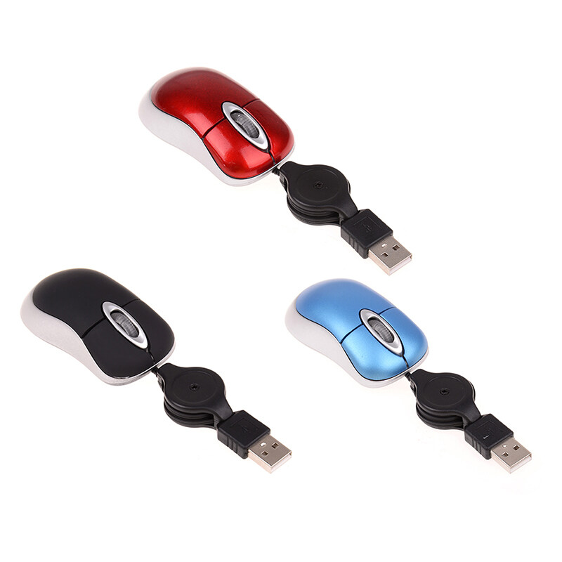 【Flash Sale】Mini wired mouse USB retractable optical mouse free drive ...