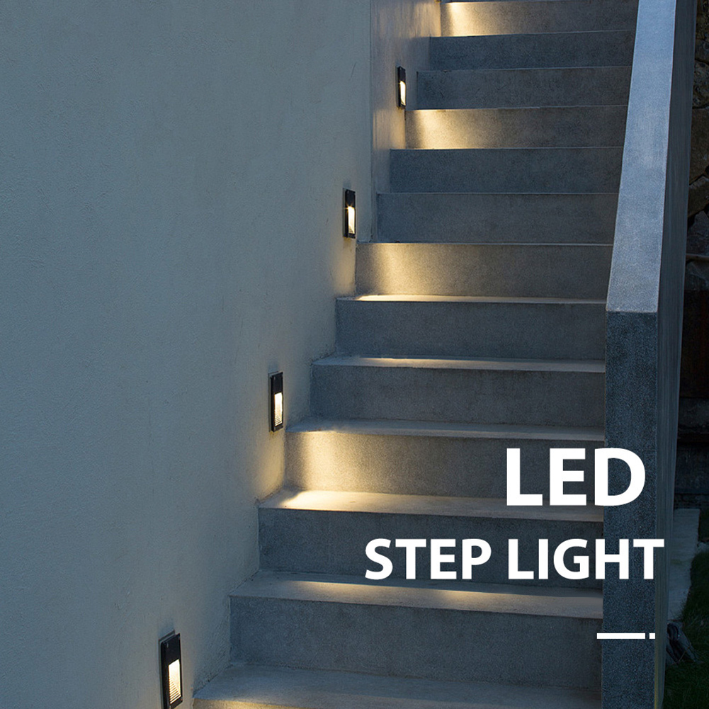 3W Recessed LED Wall Lamp Stair Light Step Light IP43 Waterproof Ladder ...