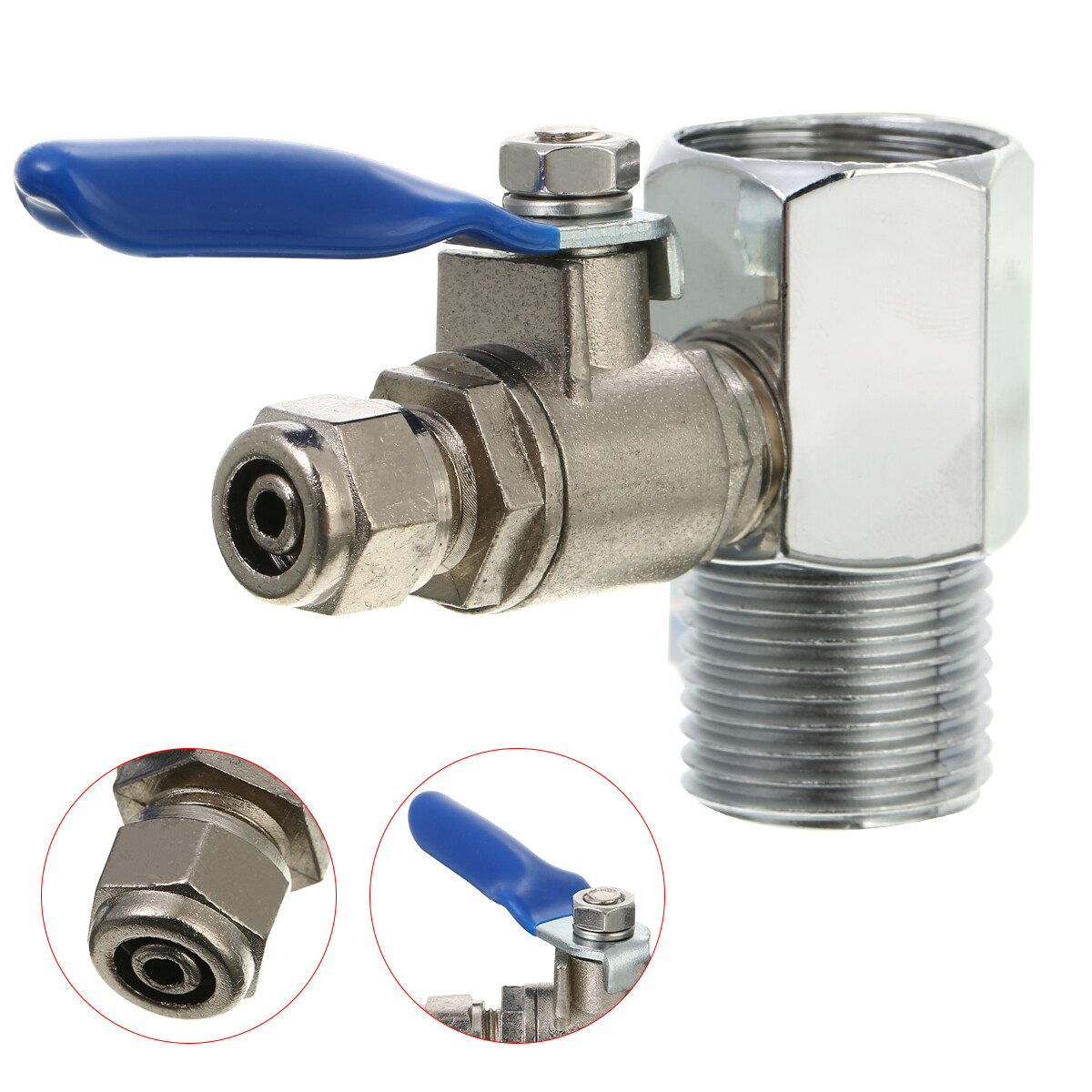 RO Feed Water Adapter 1/2" to 1/4" Ball Valve Reverse Osmosis Faucet ...