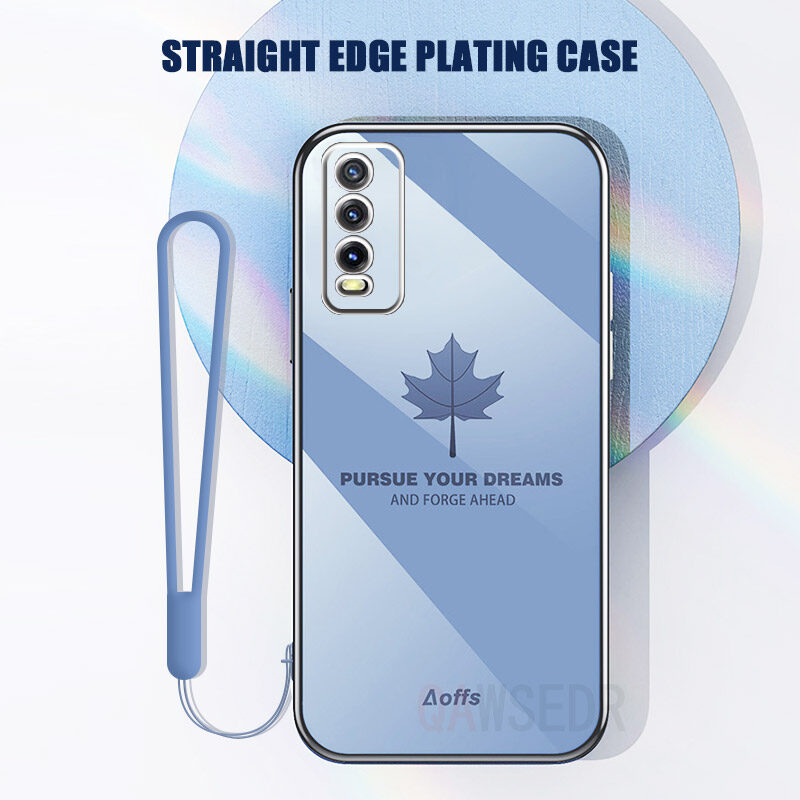 QAWSEDR Maple Leaf ชุบสำหรับ VIVO Y20 Y20s Y20a Y20sg Y20i Y11s Y12s ...