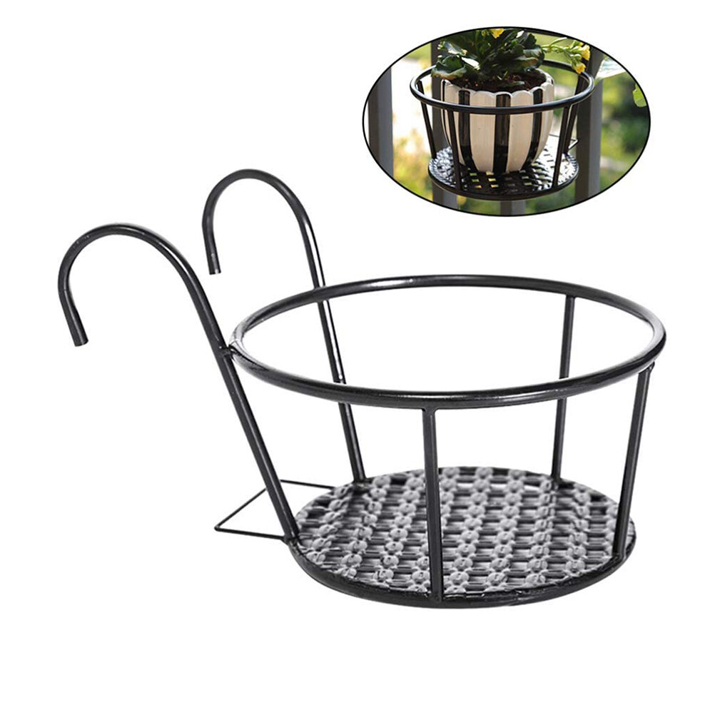 Iron Hanging Flowerpot Portable Flower Pots Metal Garden Flowers Bucket ...