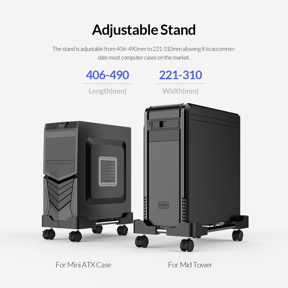 ORICO ABS Computer CPU Stand with Wheels Stable Vertical Stand For ...