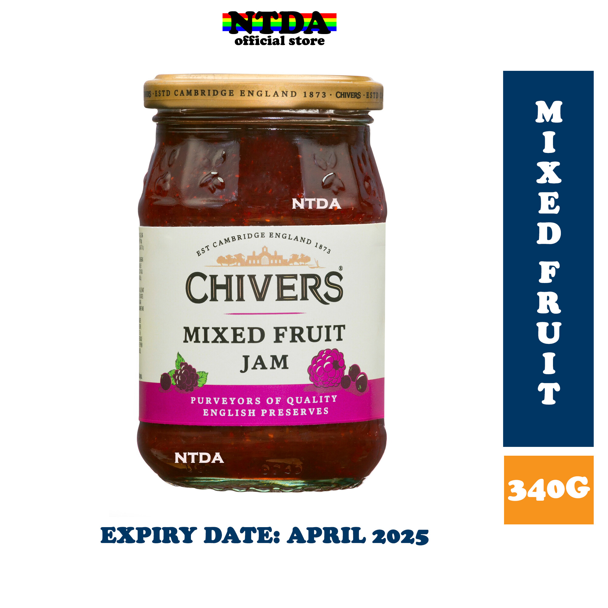 Chivers Assorted Fruits Jam 340G (Strawberry/Raspberry/Mixed Fruit ...
