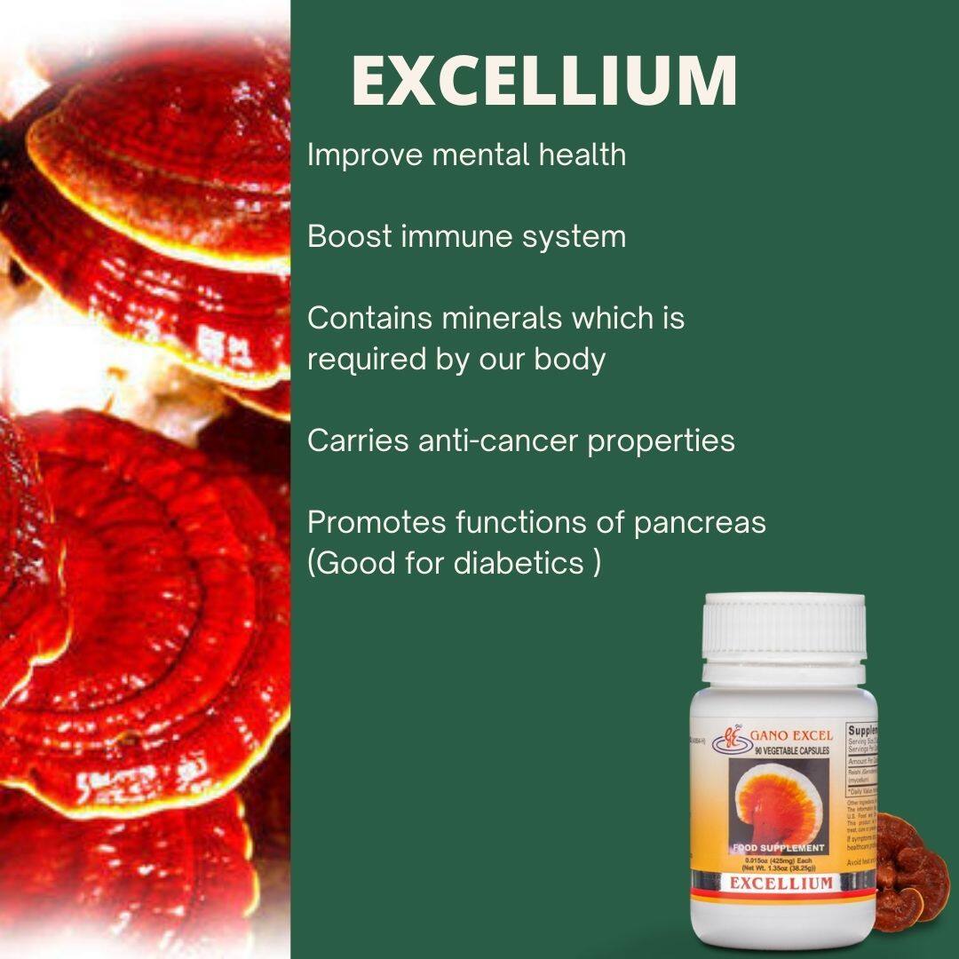 Gano Excel Ganoderma Lingzhi Cendawan Merah 灵芝 Herbal 30 capsule | Lazada