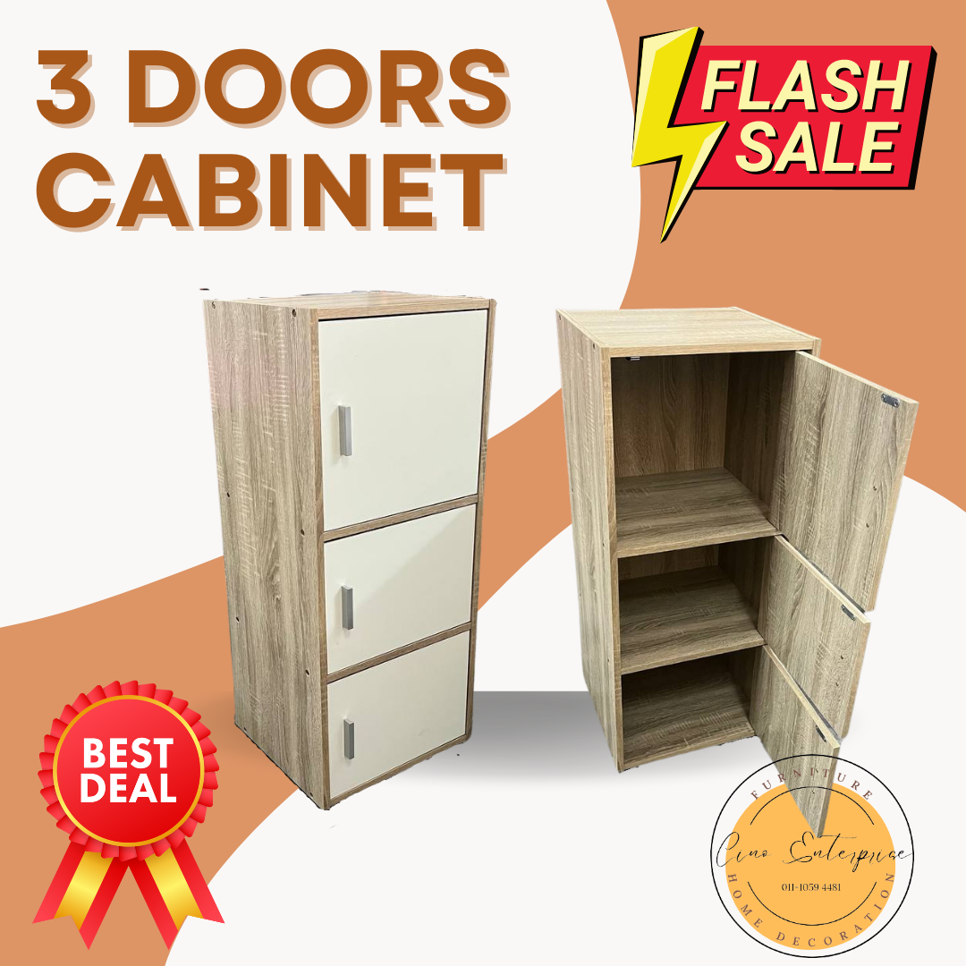 [FASTDELIVERY] 3 Doors Cabinet Modern Style /3 Doors Shelf Cabinet /3 ...