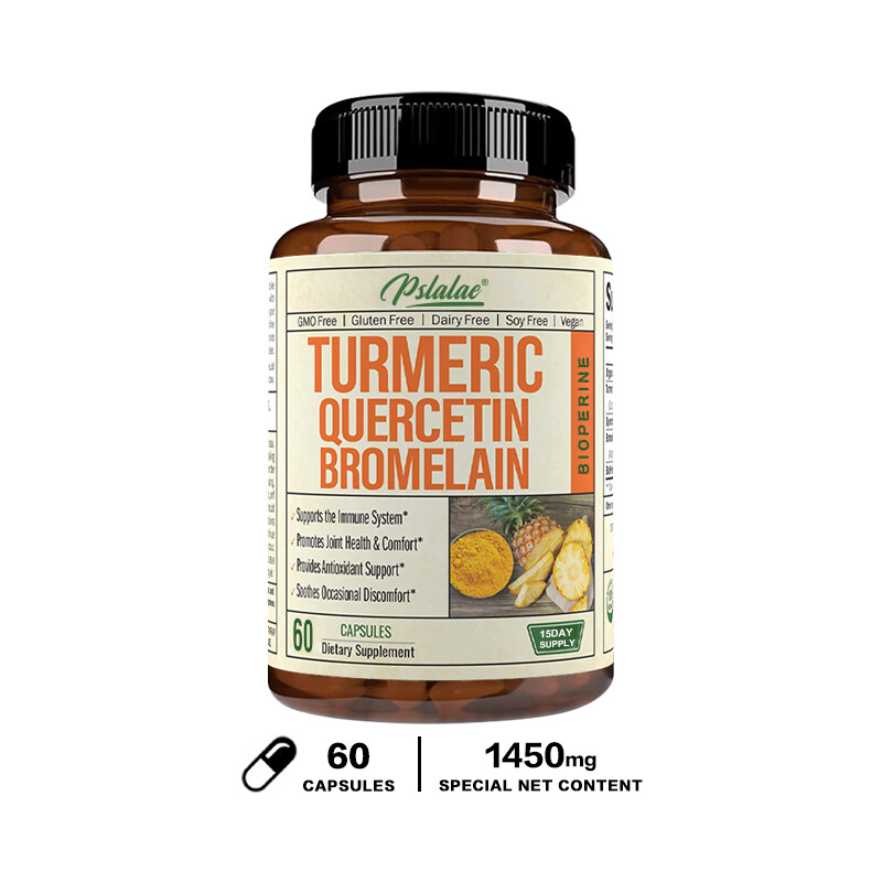 TURMERIC QUERCETIN BROMELAIN - With Piperine - Antioxidant - Relieves ...