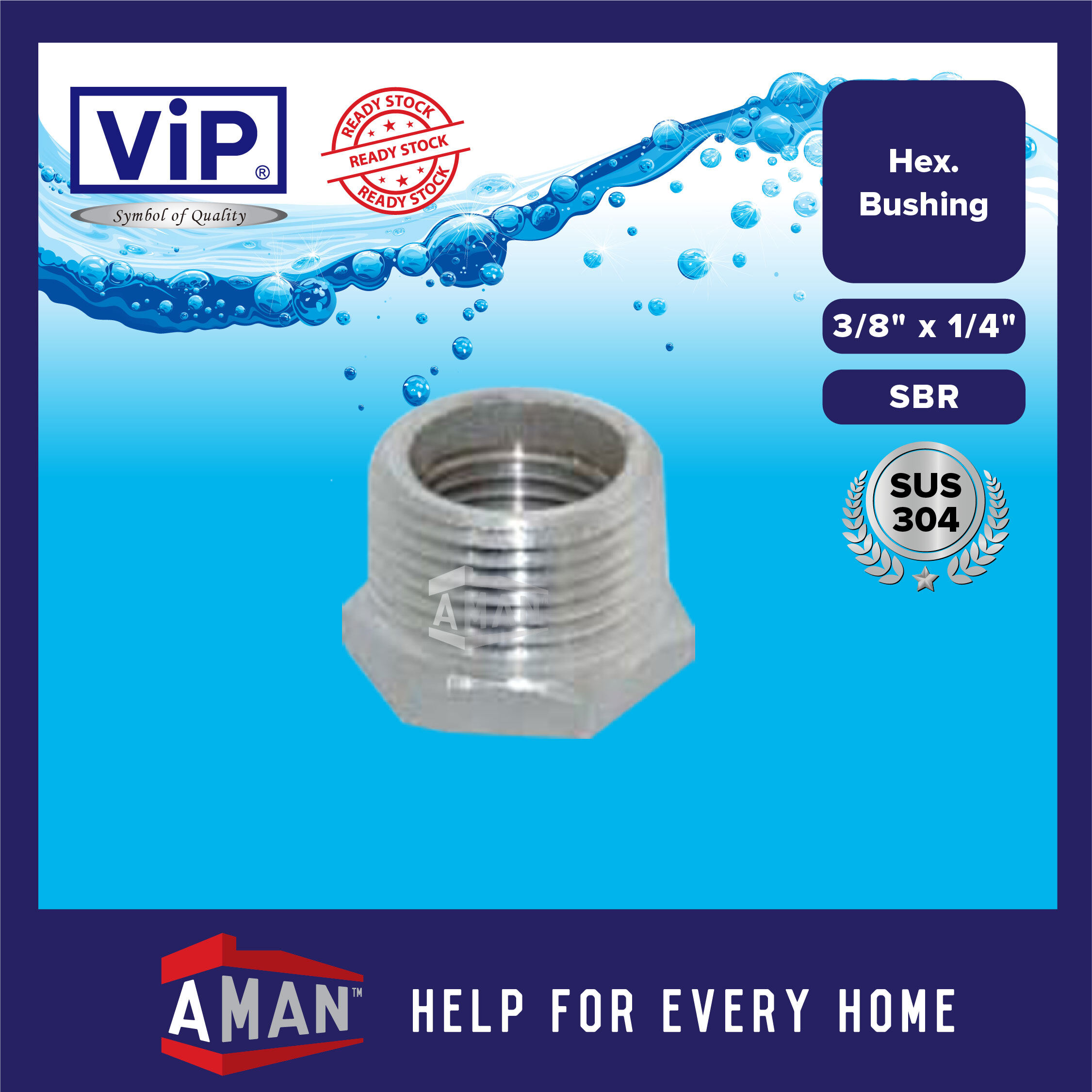 ViP 3/8" SUS 304 Stainless Steel Pipe Fitting Screwed Type Equal Elbow ...