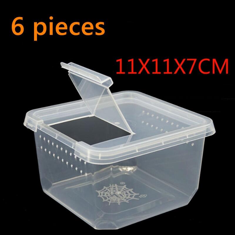 33/10/7PC Of Reptile Feeding Box Spider Larva Transparent Plastic ...