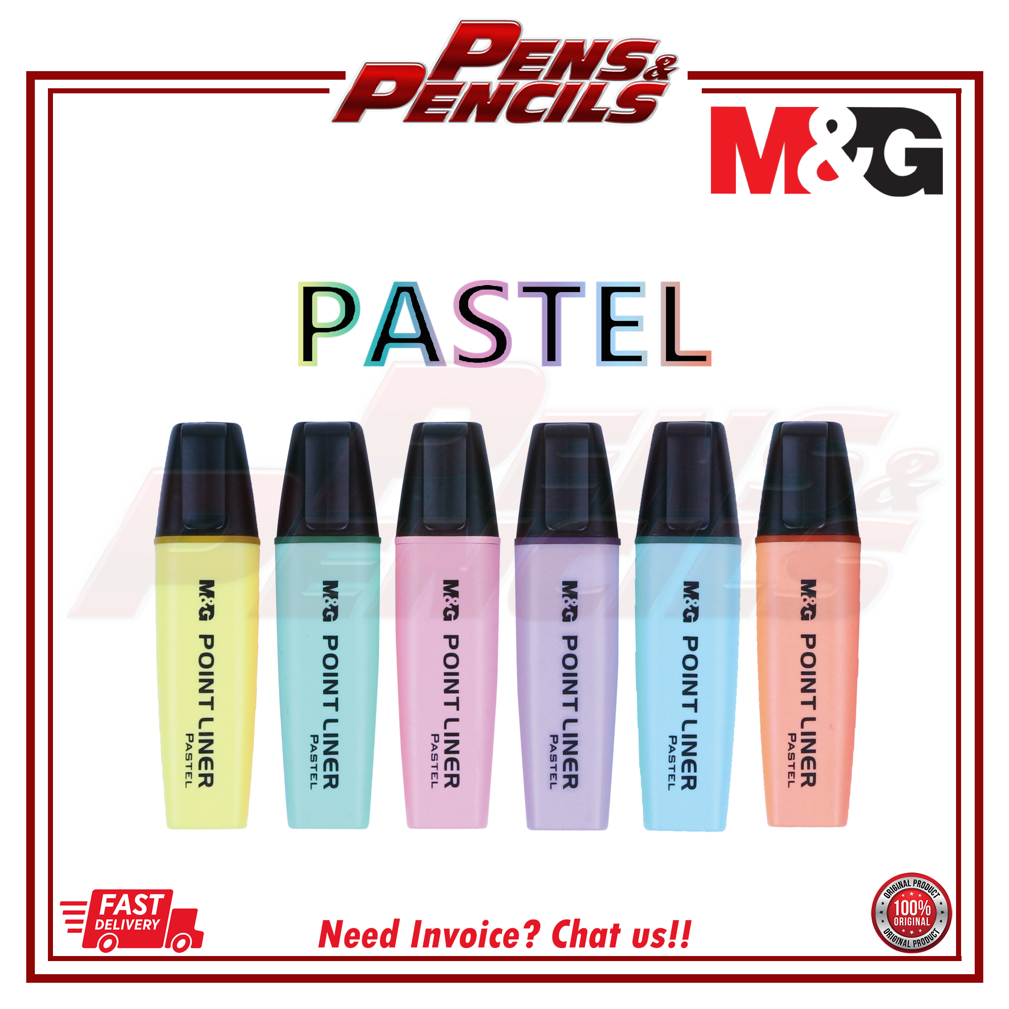 M&G Point Liner Highlighter Pen Fluorescent & Pastel Color | Lazada