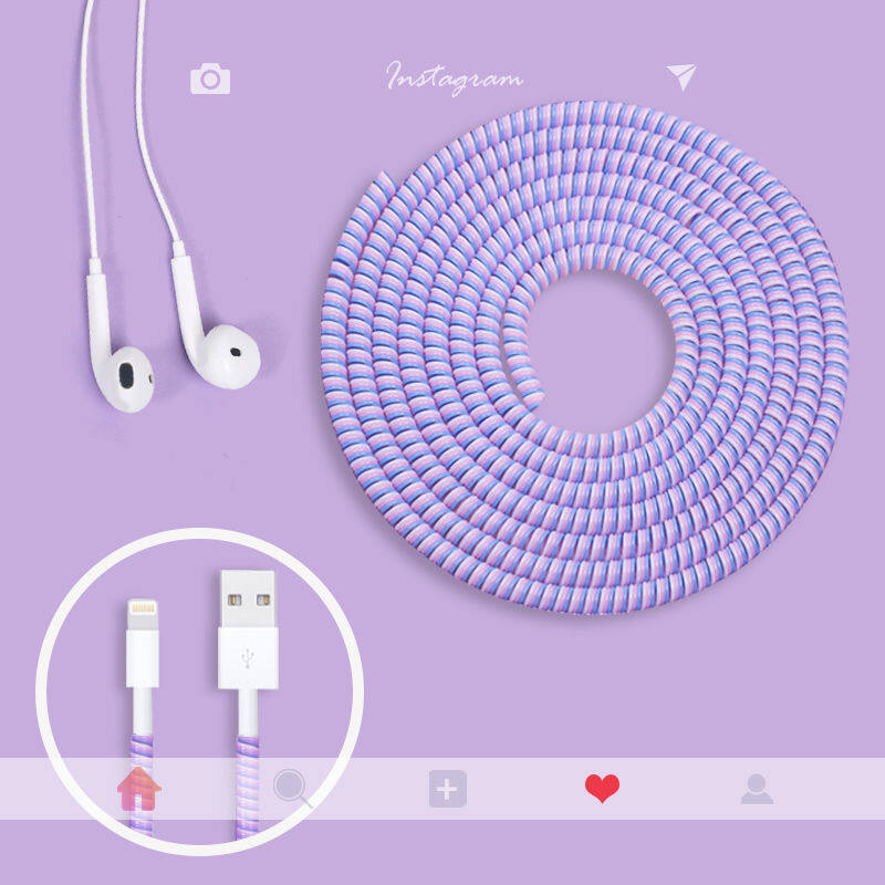 Ready Stock1Pc 1.4M55 Inches Gradient Spiral Cord Cable Protector Cable ...