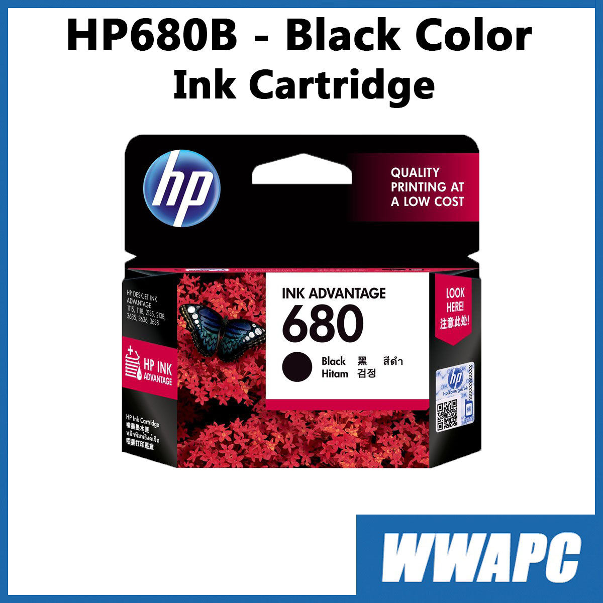 HP680 HP 680 680K Black 680C Tri-Color Original Ink Advantage ...