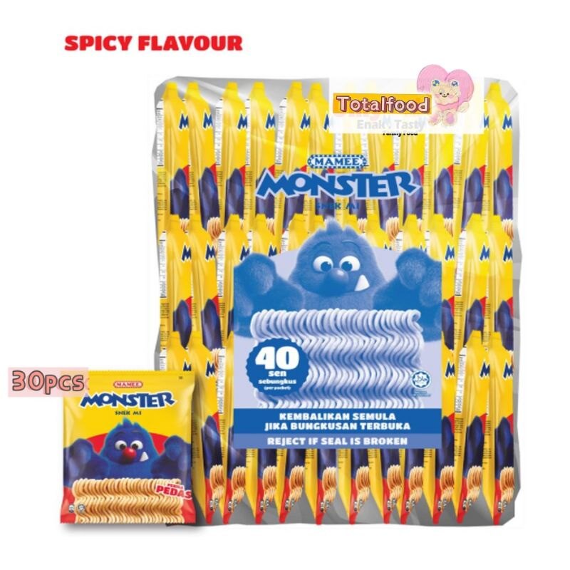 30pcs x 25g Mamee Monster Snek Mi [BBQ / Ayam / Pedas] | Lazada
