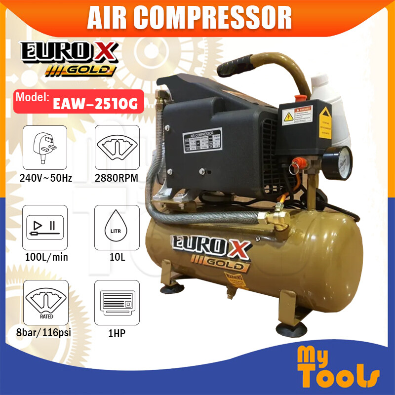 Mytools EuroX Air Compressor 1HP 10L EAW-2510G Heavy Duty | Lazada