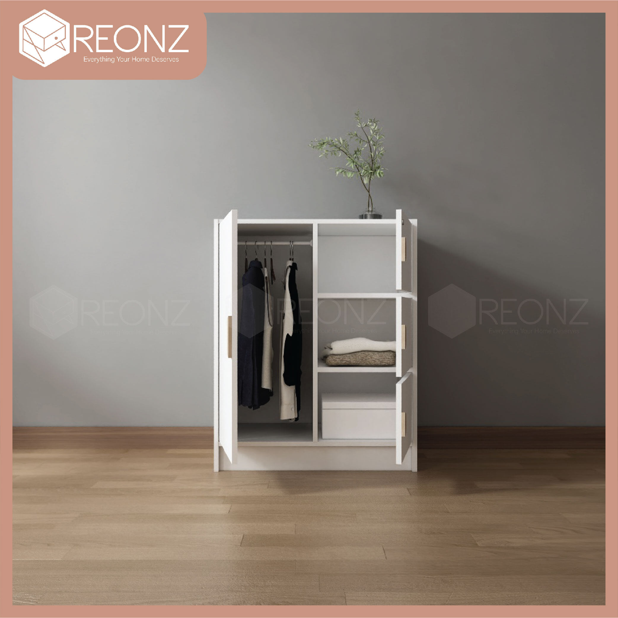 REONZ Steve Child WARDROBE CLOTHES CABINET Almari Baju cabinet storage ...