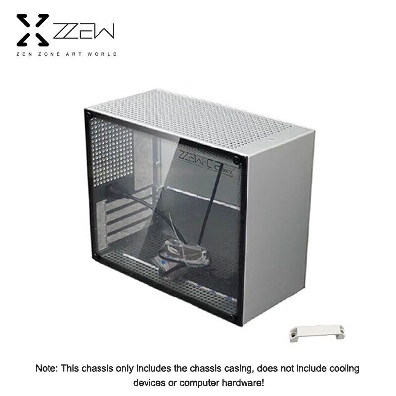 ZZAW C2P/C2 All Aluminum MATX Case Side Tempered Glass ATX Power Supply Mini Gaming Computer ...