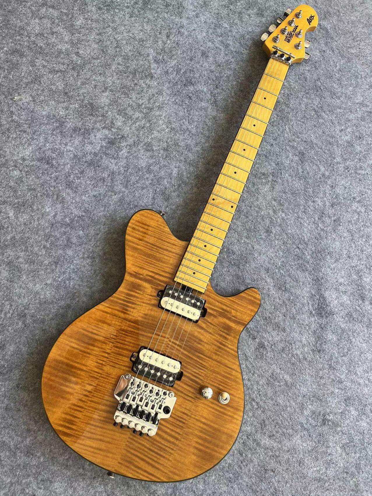 Ernie Ball Music Man Axis Electric Guitar Brown Flame Maple Top Double ...