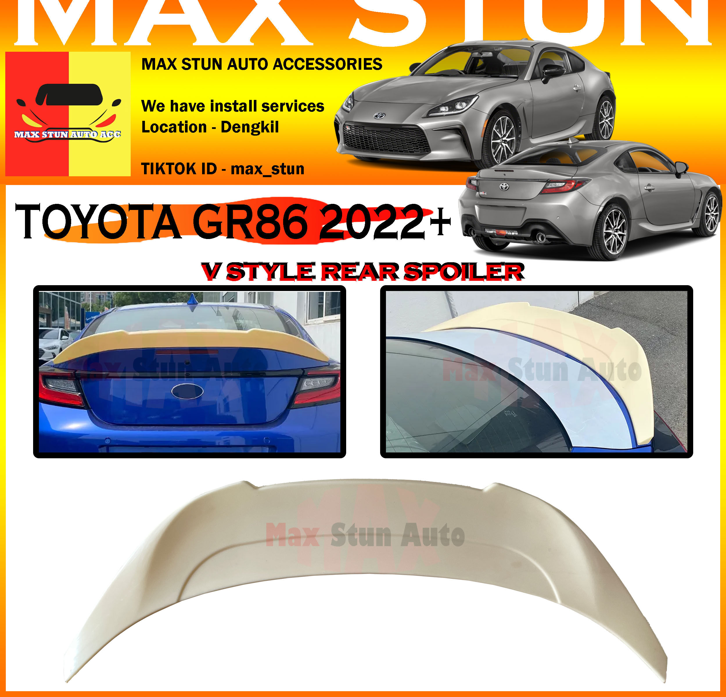 TOYOTA GR86 SUBARU BRZ 2022+ V STYLE SPOILER DUCKTAIL GR 86 GR-86 BRZ V ...