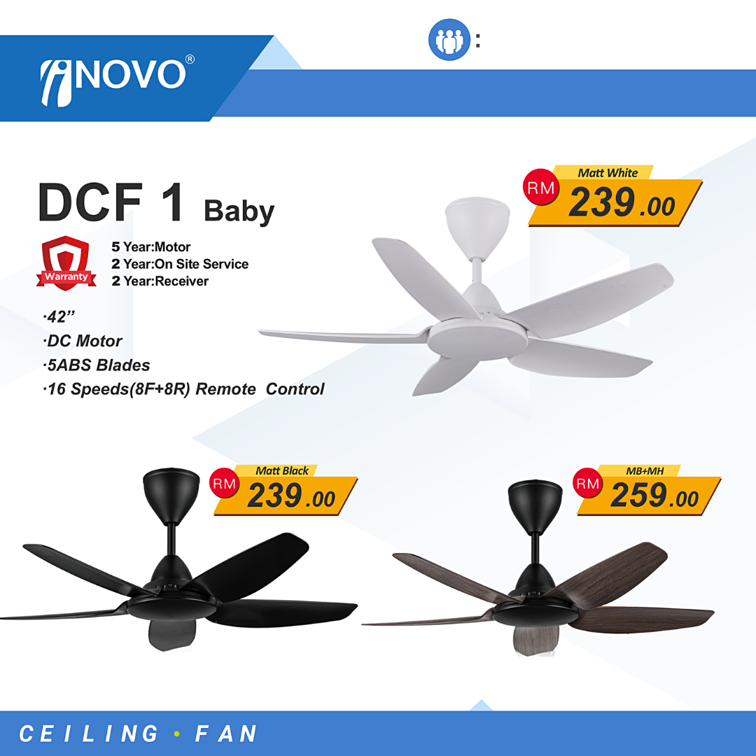 Inovo DCF 1 Baby / DCF 1 Led Ceiling Fan 5 Blades 8 Speeds Remote ...