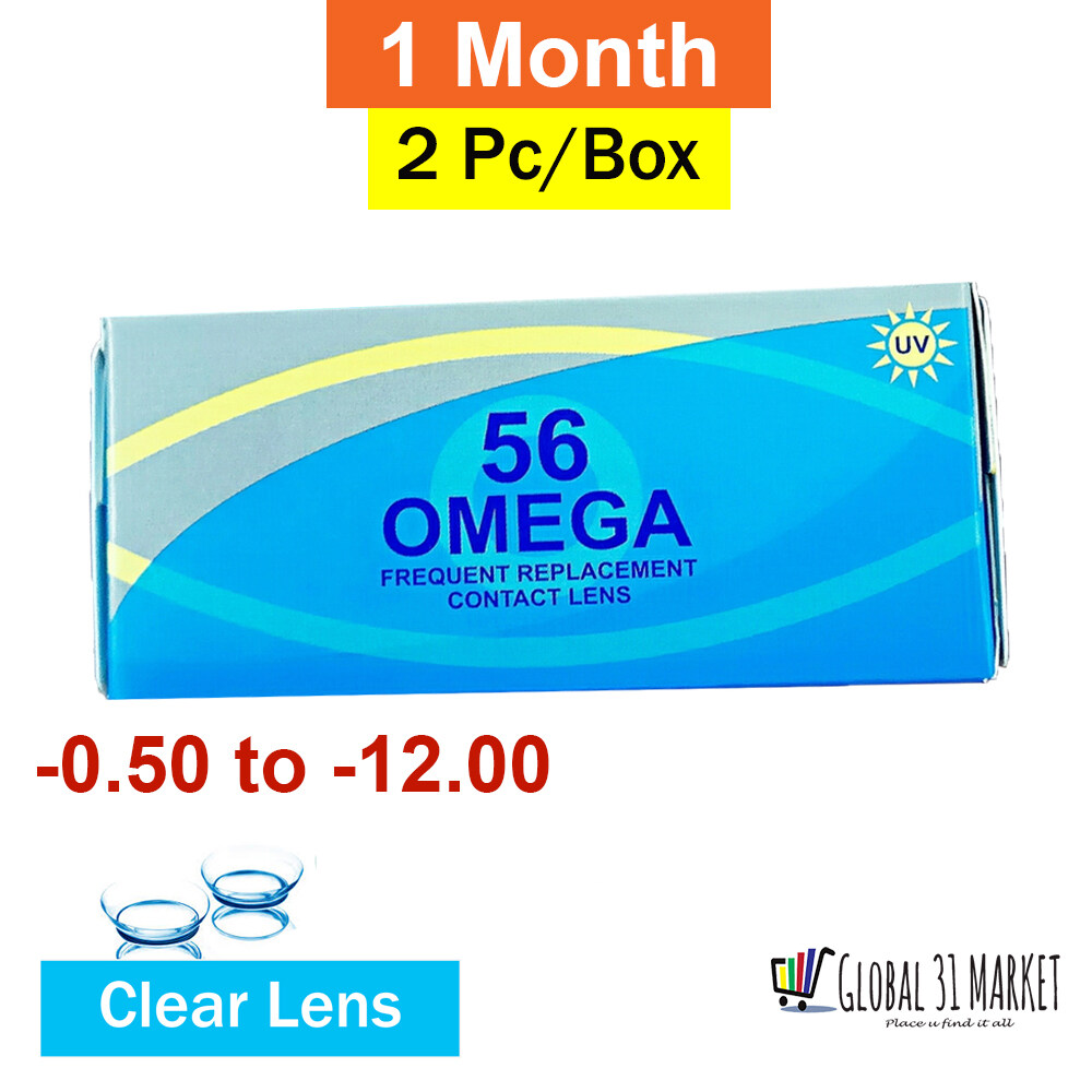 IGEL Omega 56 1 Month Disposable Clear Contact lens 2 pcs/box (-0.50 to ...