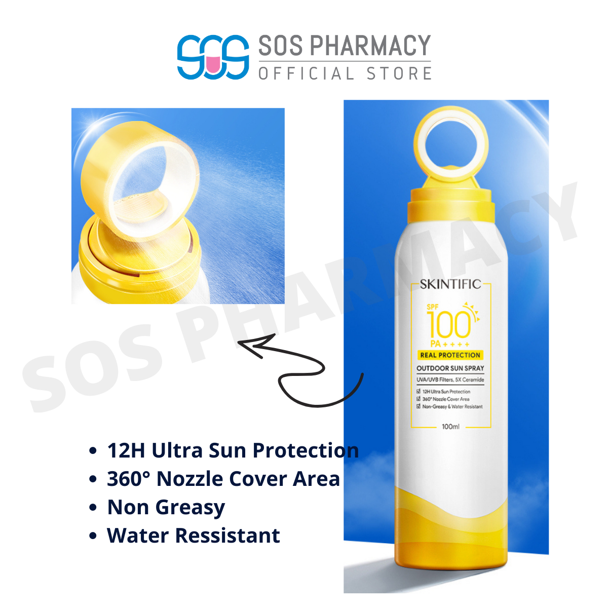 SKINTIFIC Outdoor Sun Spray Sunscreen Mist (100ml) | Lazada