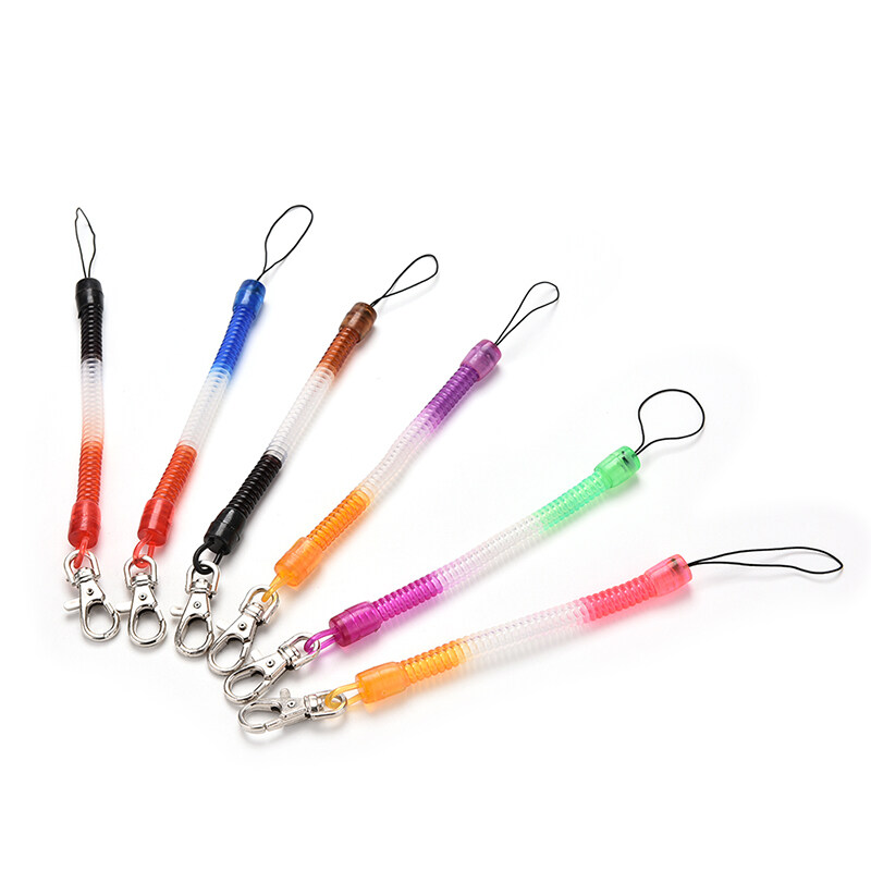 แมว1pcs-Retractable-Plastic-Spring-Coil-Spiral-Stretch-Keychain-Ring ...