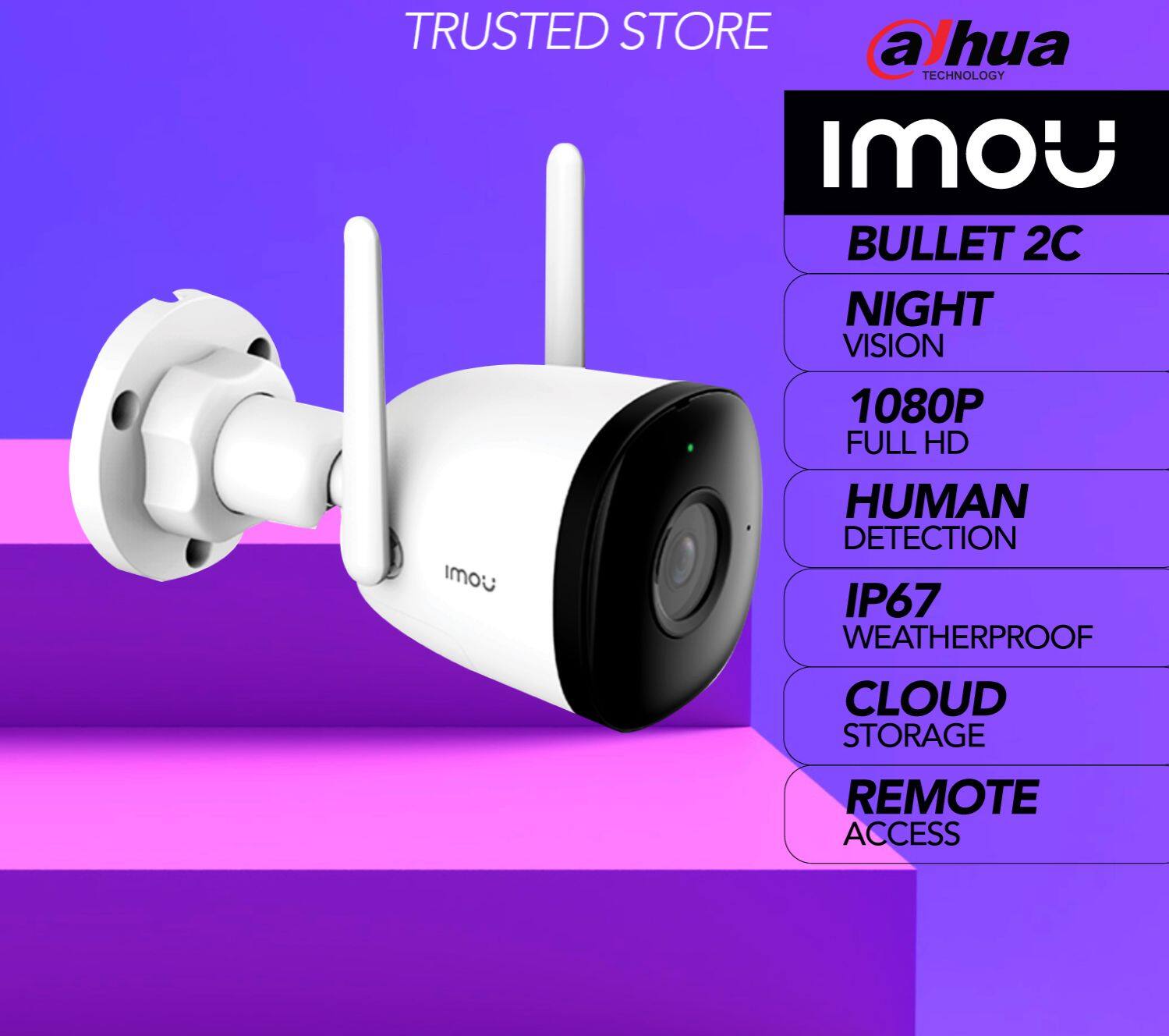 Dahua Imou Bullet 2C 2MP/4MP Full HD Wireless IP67 Weatherproof Outdoor ...