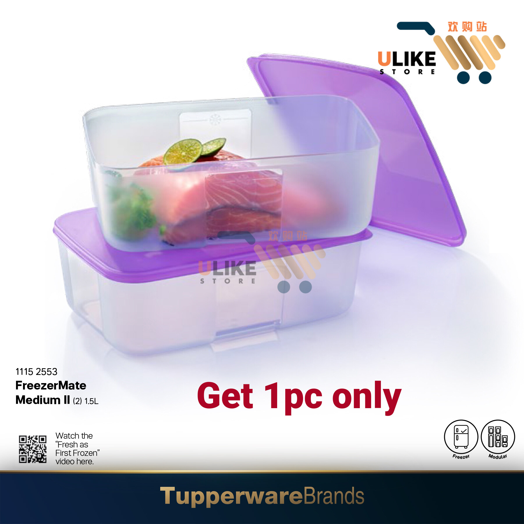 Tupperware Freezermate Medium II / Freezermate 1.5L (1unit) | Lazada