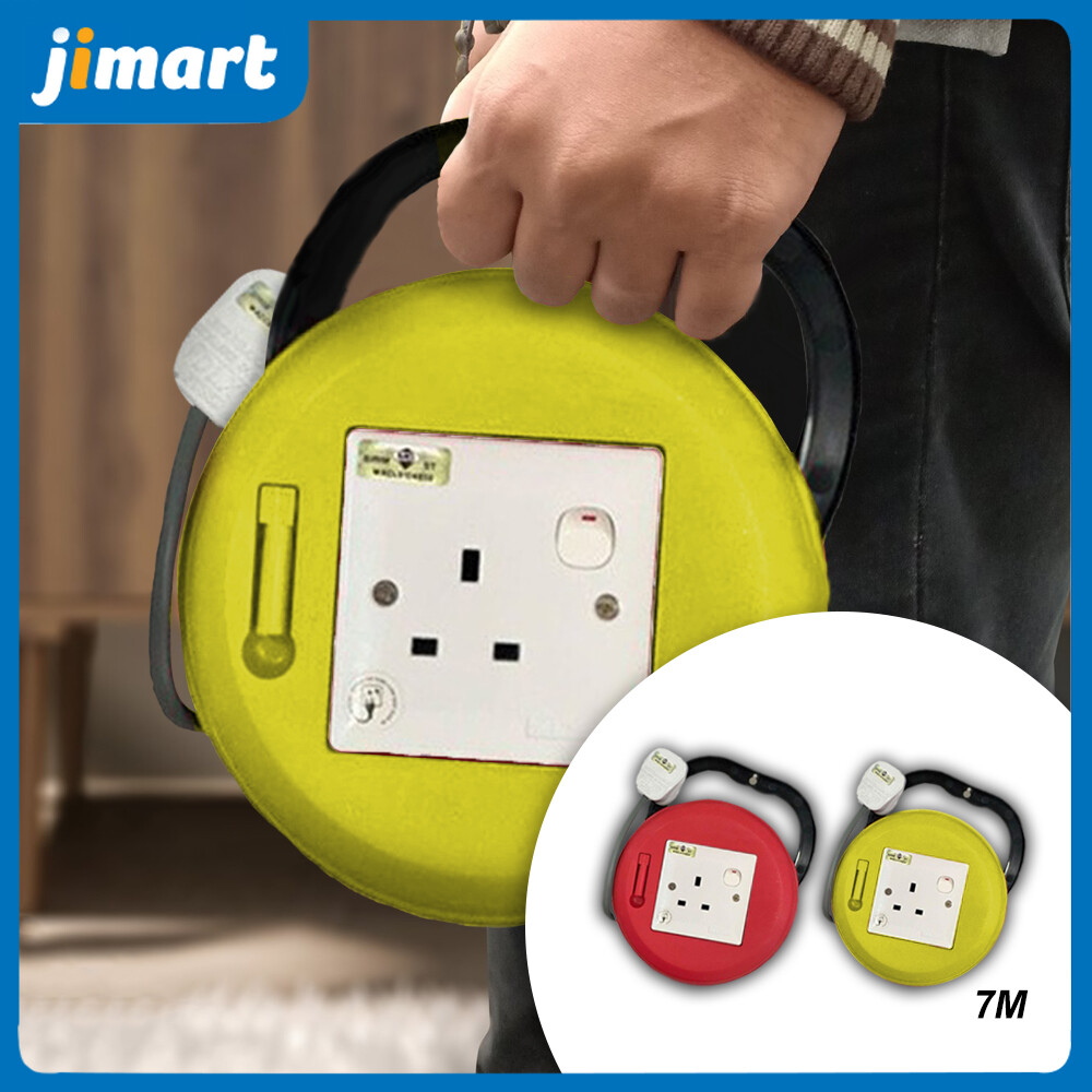 Jimart Extension Socket 7 Yard 7 Meter Wire Cable Round Box SIRIM ...