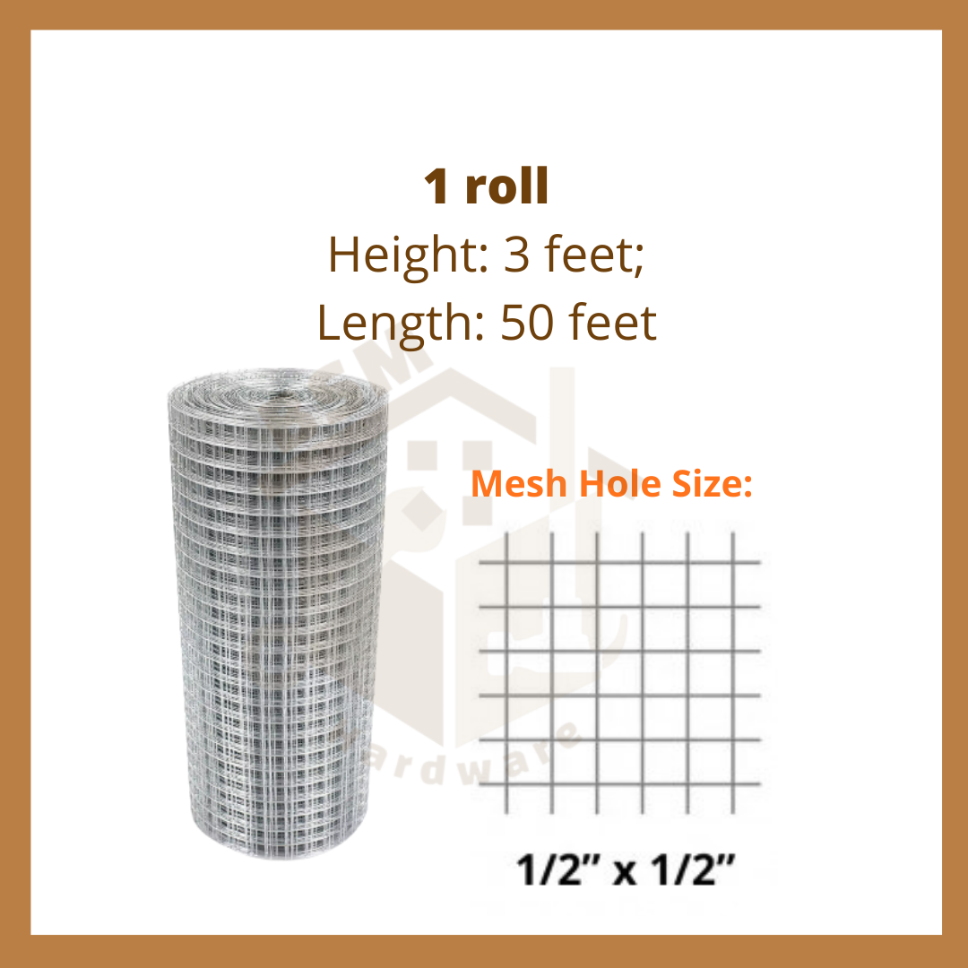 BSM [1 Roll] Galvanised Welded Wire Mesh Wire Netting Metal Wire Mesh ...