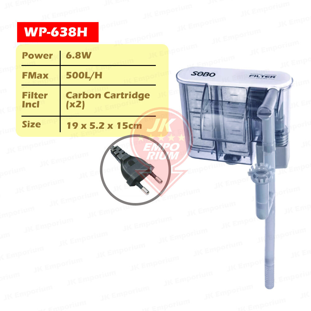 Sobo Aquarium Slim Hanging Filter Pump Fish Tank Hang Clip On Back HOB ...