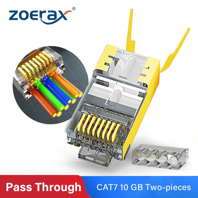 ZOERAX EZ CAT8 CAT7 CAT6A rj45 connector 50U cat 7 ethernet cable plug ...