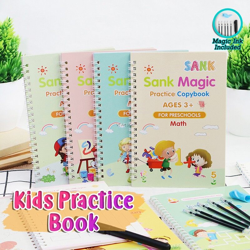 4 in1 Sank Magic Practice Magic Calligraphy Handwriting Reusable ...